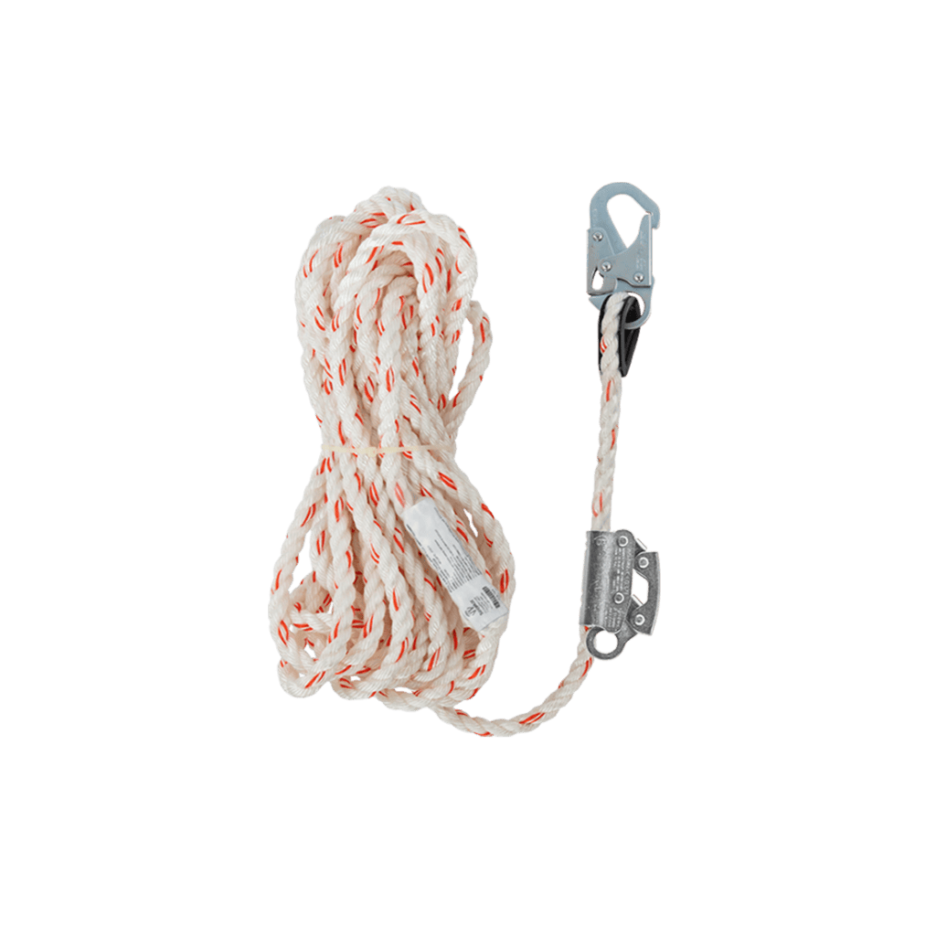 5/8” Rope Lifeline with snap hook and rope grab attached » Spot On Safety