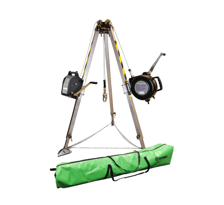 7ft Adjustable Tripod Kit with 65ft 3-Way, 65ft Personnel Winch, and ...