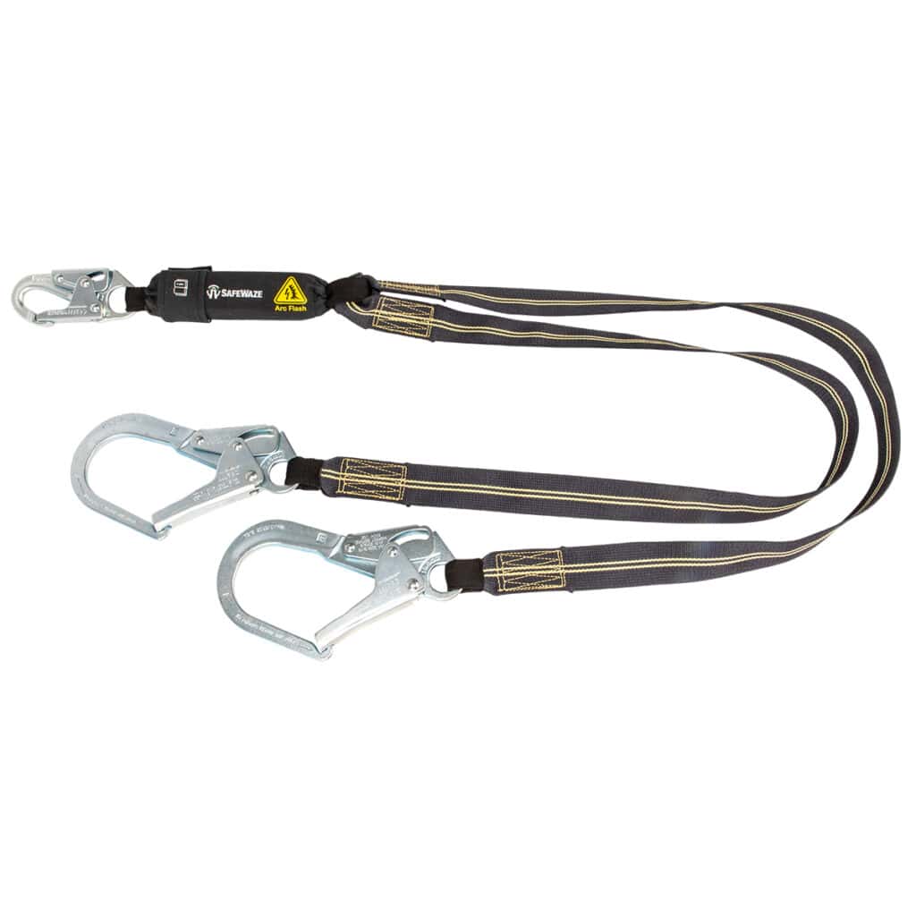 Arc Flash 6' Energy Absorbing Lanyard: Aramid, Dual Leg, Rebar Hooks ...